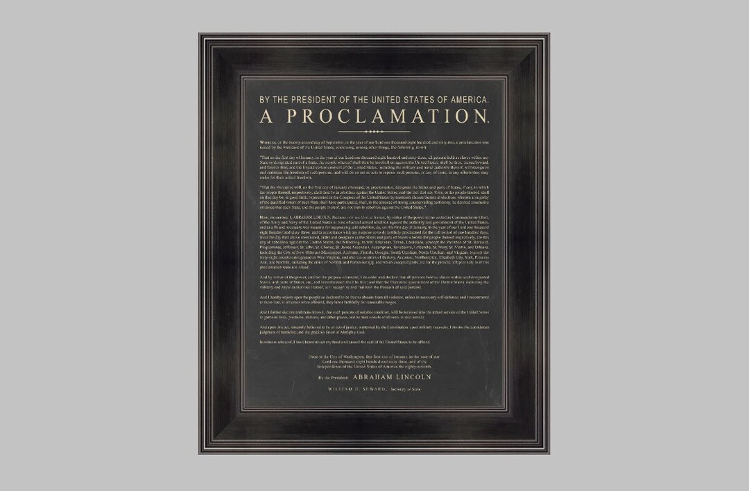 The Emancipation Proclamation Ready-to-frame Publication Style Art ...