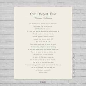 Our Deepest Fear Metal Print, Our Deepest Fear Poem by American Poet ...