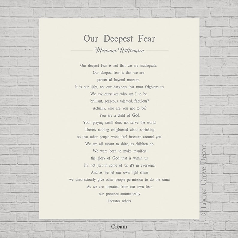 Our Deepest Fear Metal Print Our Deepest Fear Poem by - Etsy