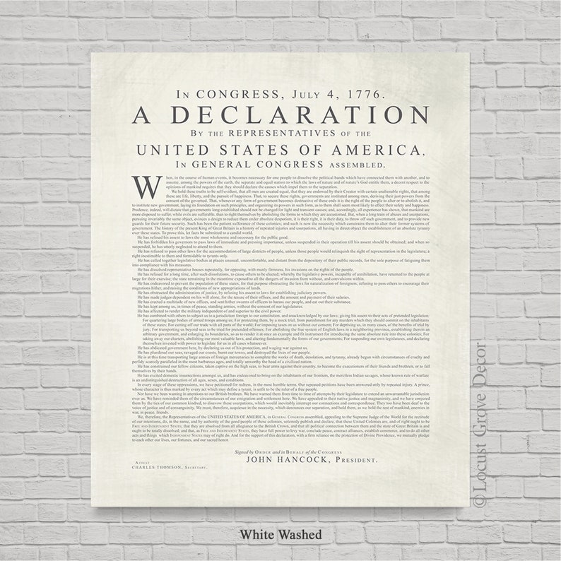 The Declaration of Independence Metal Print, John Hancock Historical ...