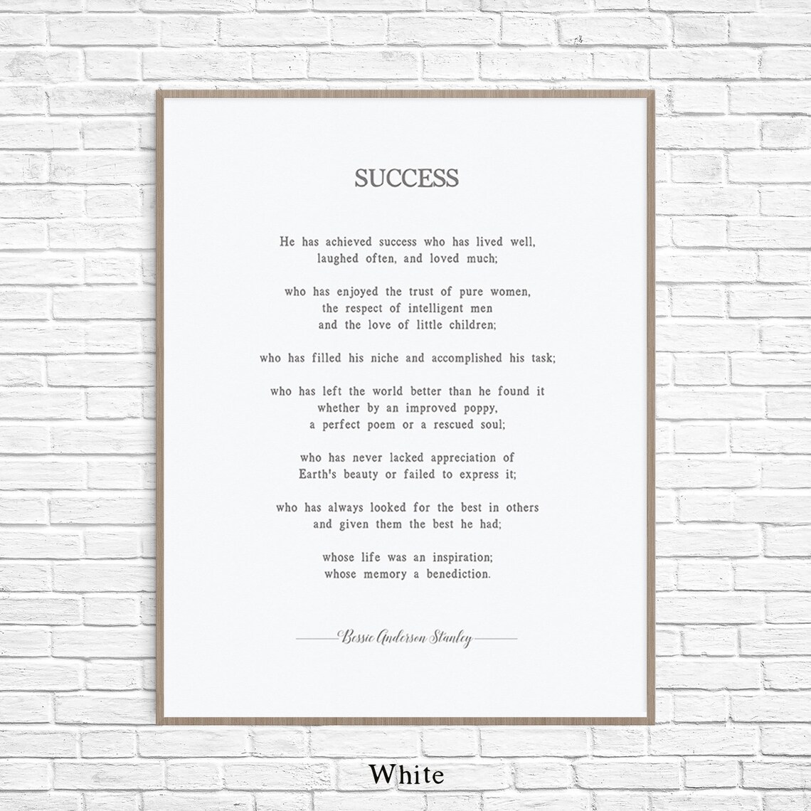 Success Poem by Bessie Anderson Stanley Art Print Poster, Ready-to ...