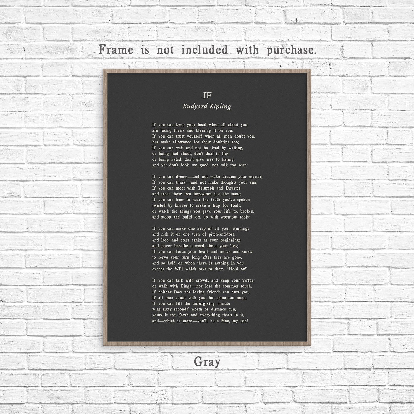 If Poem by Rudyard Kipling Ready-To-Frame Art Print | Etsy