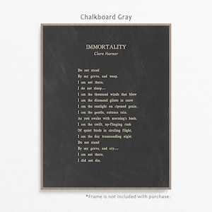 Immortality Poem by Clare Harner Condolence or Sympathy Gift in ...
