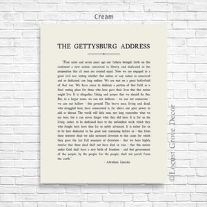 The Gettysburg Address Metal Print, Abraham Lincoln Quote, Abraham ...