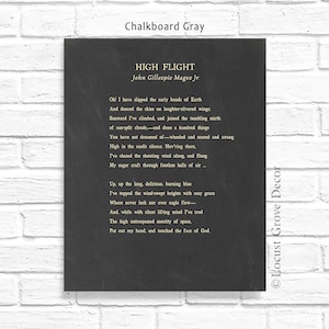 High Flight Poem by Fighter Pilot John Gillespie Magee Jr. Metal Print ...