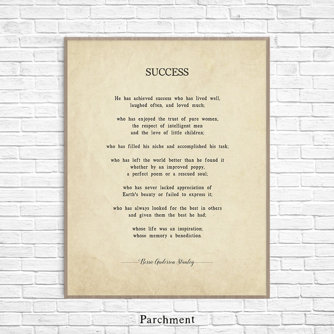 Success Poem by Bessie Anderson Stanley Art Print Poster, Ready-to ...