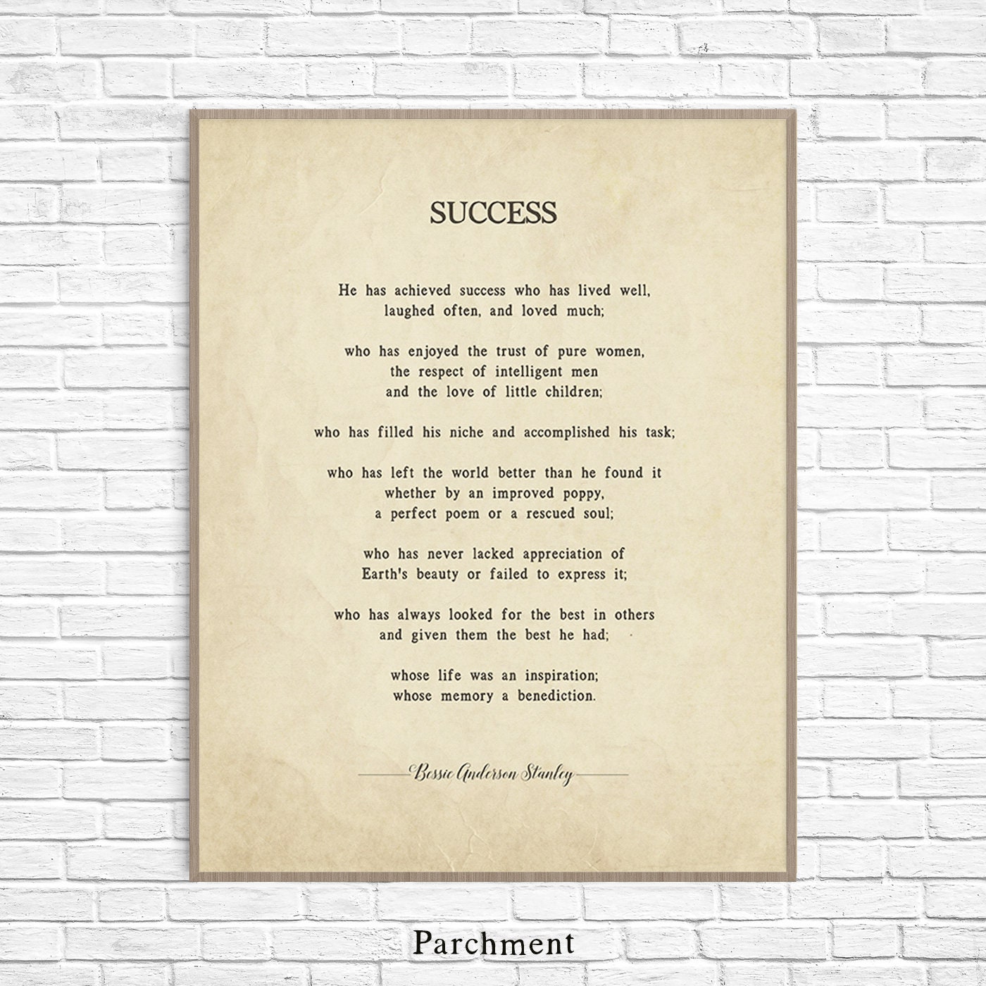 Success Poem by Bessie Anderson Stanley Art Print Poster | Etsy
