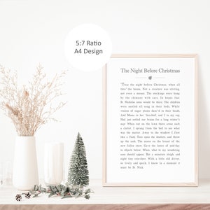 The Night Before Christmas Printable Wall Art, Book Page Print ...