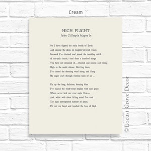 High Flight Poem by Fighter Pilot John Gillespie Magee Jr. Metal Print ...