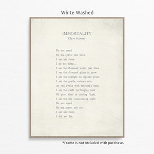 Immortality Poem by Clare Harner Condolence or Sympathy Gift in ...