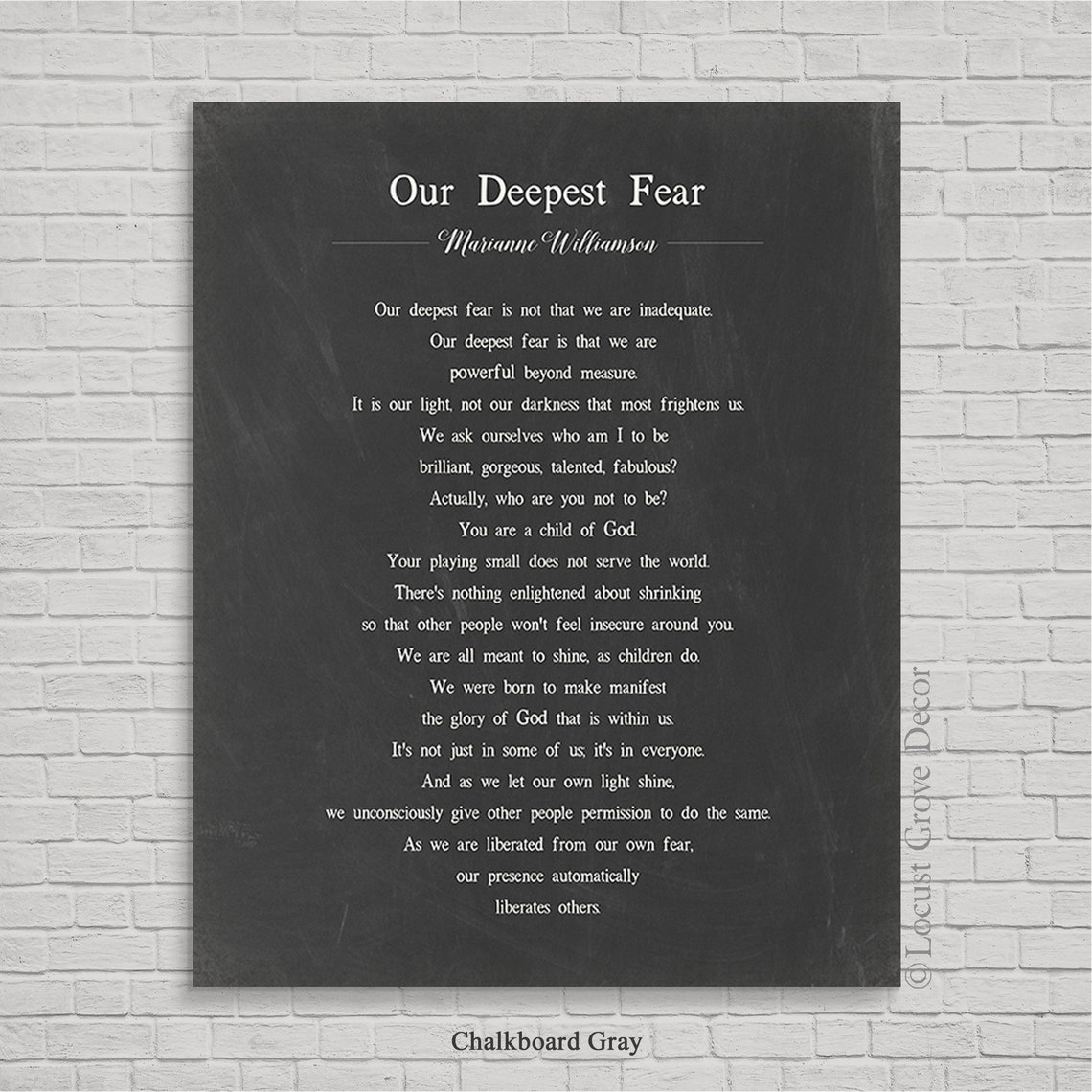 Our Deepest Fear Metal Print, Our Deepest Fear Poem by American Poet ...