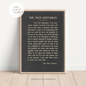 The True Gentleman Printable Wall Art, the True Gentleman by John ...