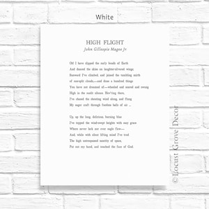 High Flight Poem by Fighter Pilot John Gillespie Magee Jr. Metal Print ...