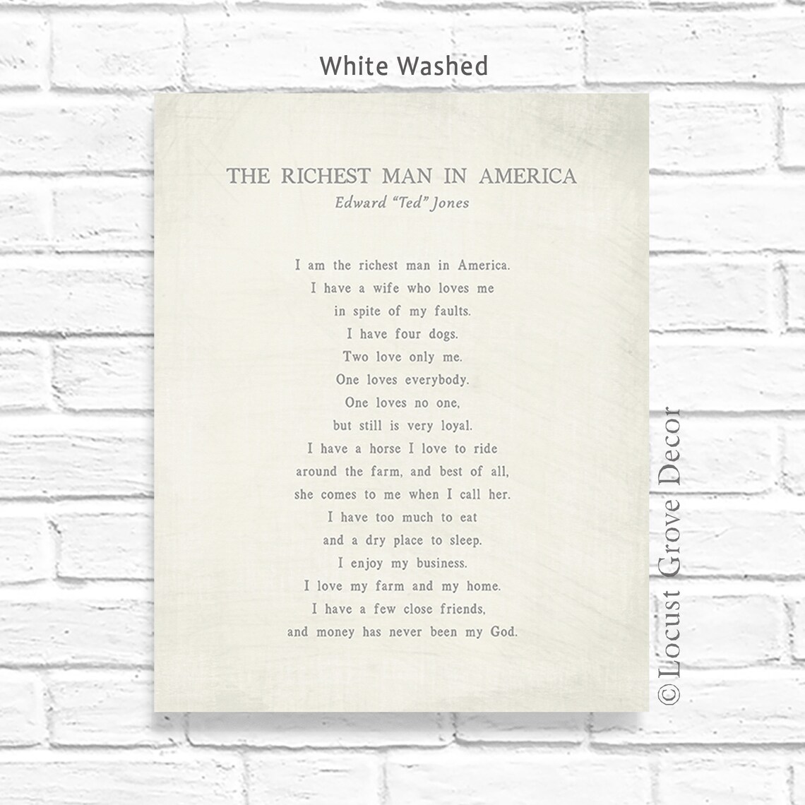 The Richest Man in America Quote by Edward Ted Jones Metal - Etsy