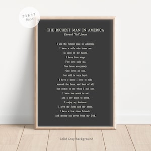 The Richest Man in America Printable Wall Art, the Richest Man in ...