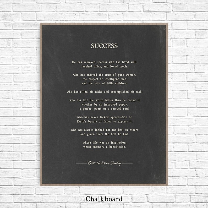 Success Poem by Bessie Anderson Stanley Art Print Poster - Etsy