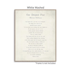 Our Deepest Fear Poem by American Poet Marianne Williamson Motivational ...