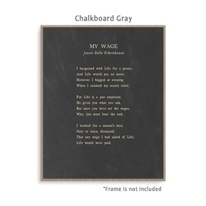 My Wage Poem by Jessie Belle Rittenhouse Ready-to-frame Art Print ...