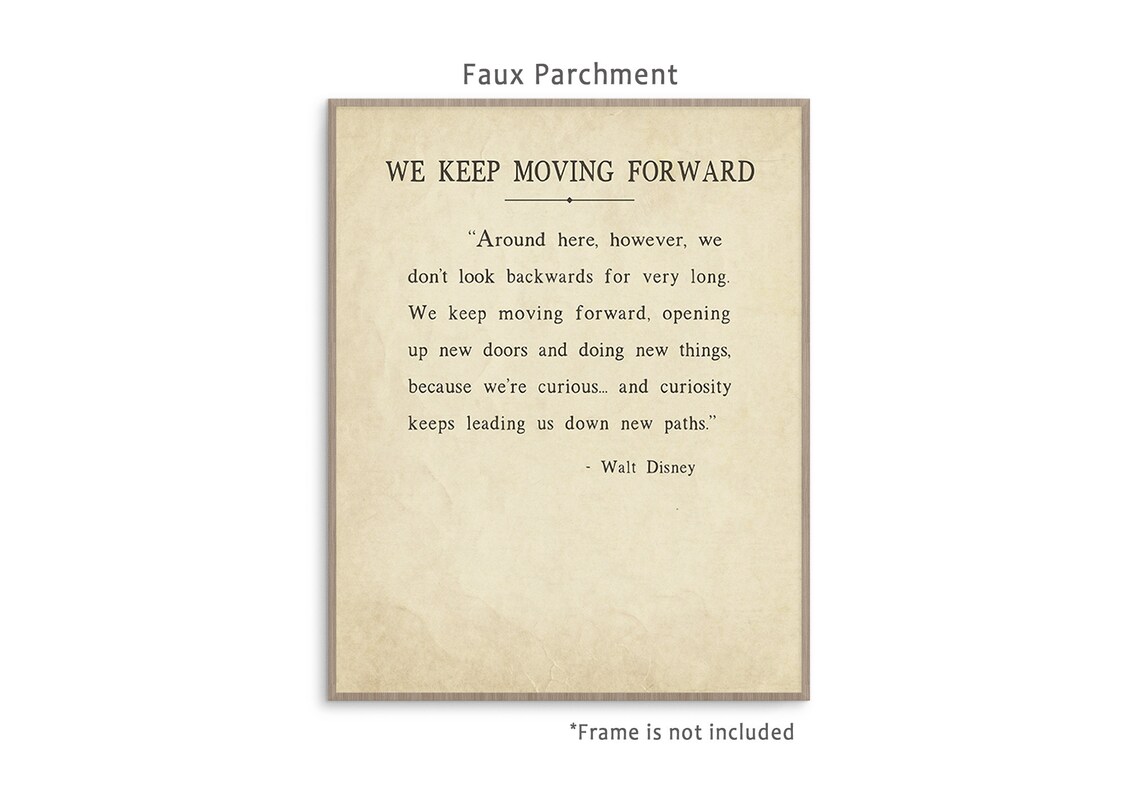 Walt Disney Quote We Keep Moving Forward Ready-to-frame Art - Etsy
