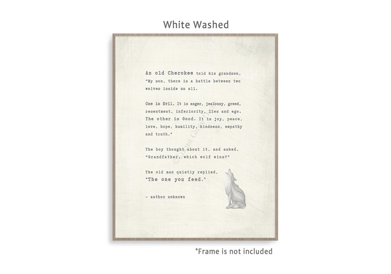 Tale of Two Wolves Native American Legend, the One You Feed Good Vs ...