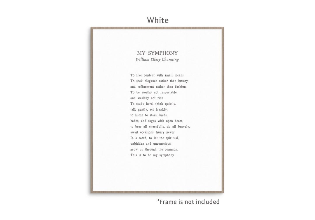 My Symphony Poem by William Ellery Channing Mailed Wall Art Print ...