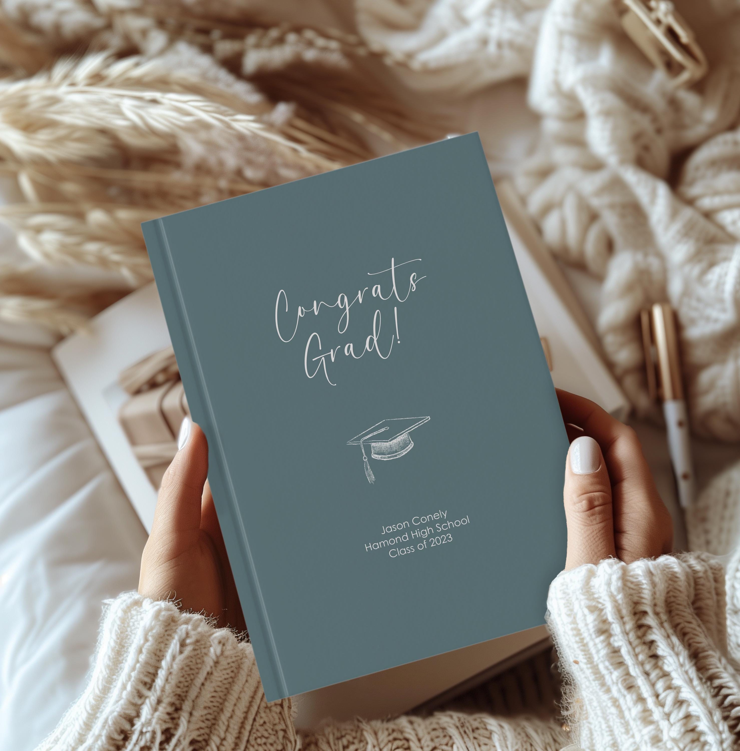 Congrats Grad Custom Hardcover Journal Notebook With Personalized Name ...