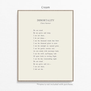 Immortality Poem by Clare Harner Condolence or Sympathy Gift in ...
