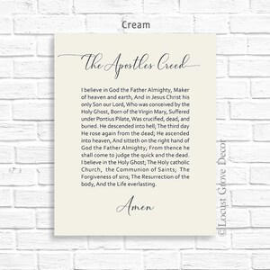The Apostle's Creed Metal Print, Apostolic Prayer Metal Sign, Entryway ...