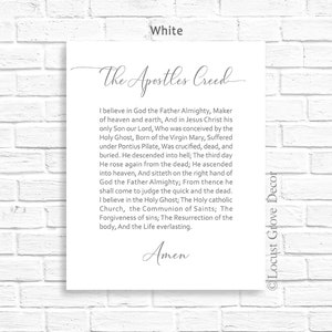The Apostle's Creed Metal Print, Apostolic Prayer Metal Sign, Entryway ...