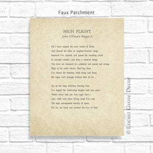 High Flight Poem by Fighter Pilot John Gillespie Magee Jr. Metal Print ...