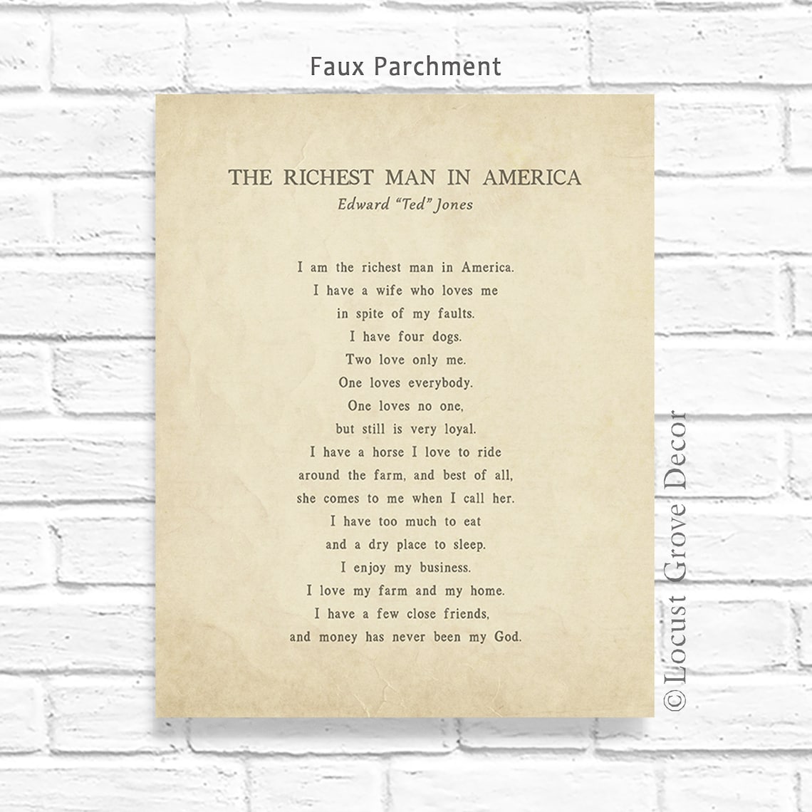 The Richest Man in America Quote by Edward Ted Jones Metal - Etsy