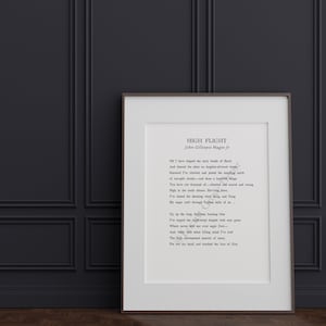High Flight Poem by Fighter Pilot John Gillespie Magee Jr., Instant ...