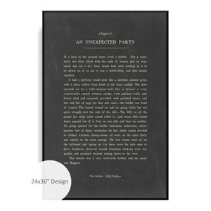 The Hobbit Chapter 1 an Unexpected Party Art Print Poster, JRR Tolkien ...