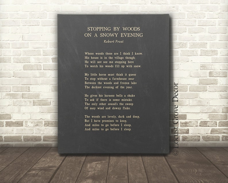 Stopping by Woods on A Snowy Evening Poem by Robert Frost - Etsy
