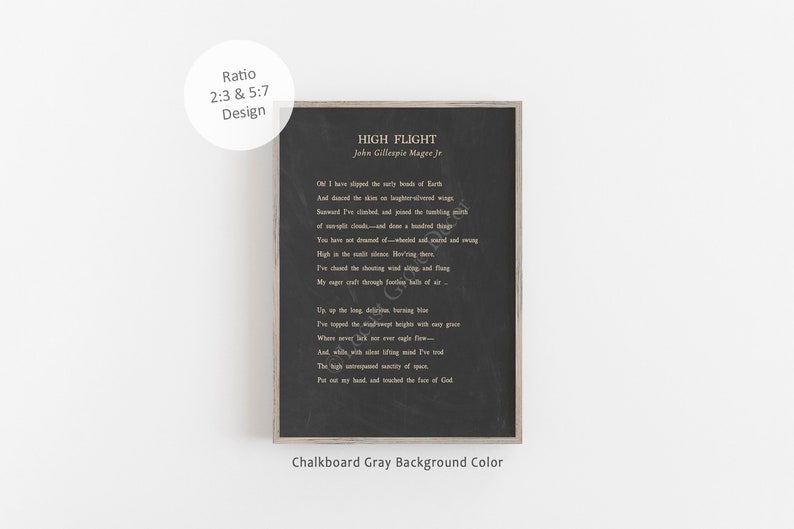High Flight Poem by Fighter Pilot John Gillespie Magee Jr. - Etsy