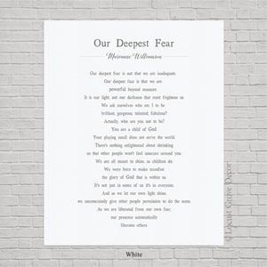 Our Deepest Fear Metal Print, Our Deepest Fear Poem by American Poet ...