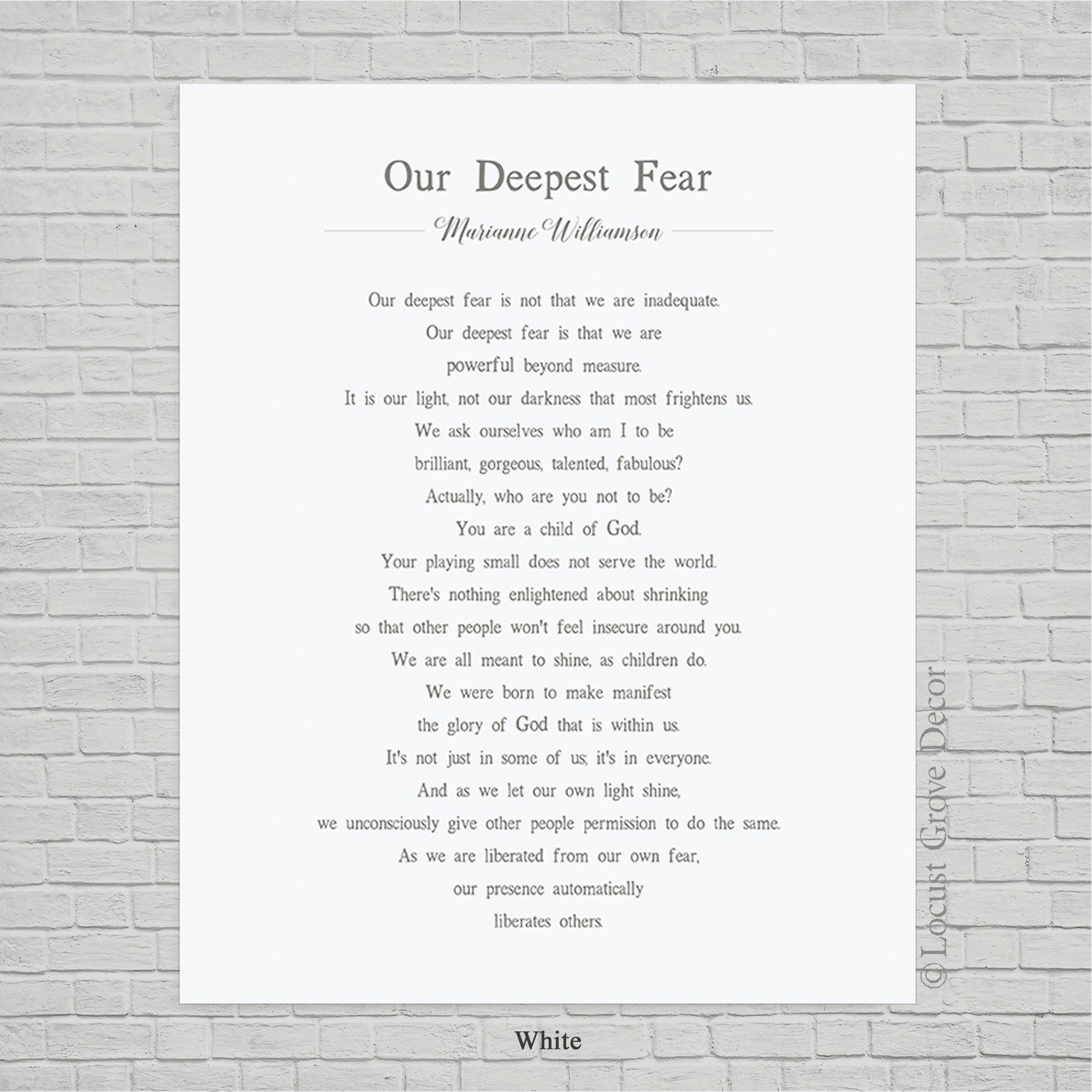 Our Deepest Fear Metal Print Our Deepest Fear Poem by - Etsy
