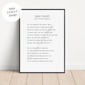 High Flight Poem by Fighter Pilot John Gillespie Magee Jr., Instant ...