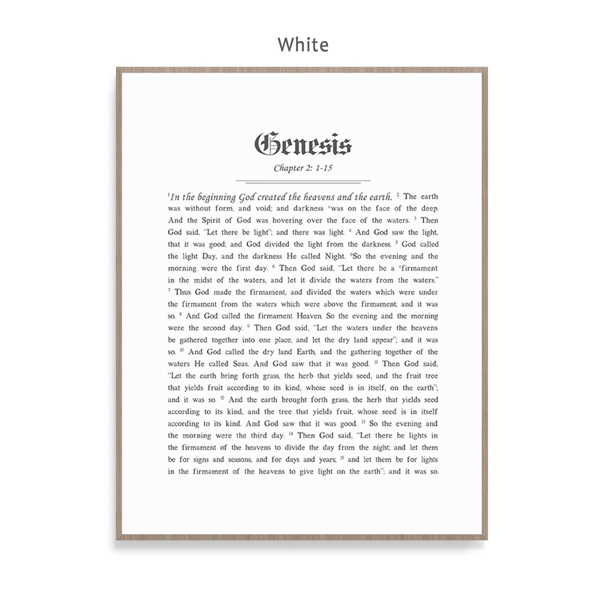 Genesis Chapter 1 Bible Story of Creation Ready-to-frame Art | Etsy