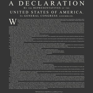 The Declaration of Independence Metal Print, John Hancock Historical ...