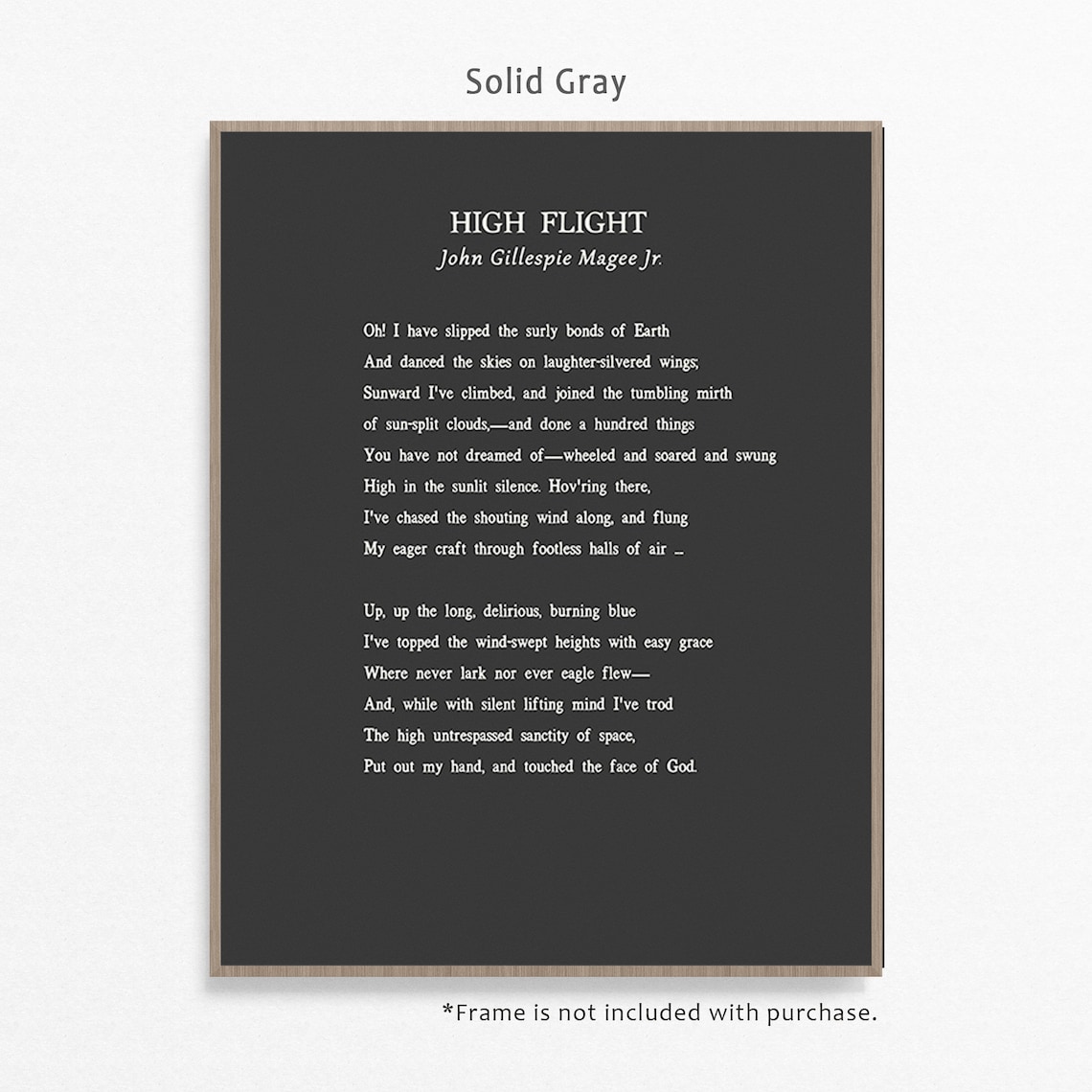 High Flight Poem by Fighter Pilot John Gillespie Magee Jr. - Etsy