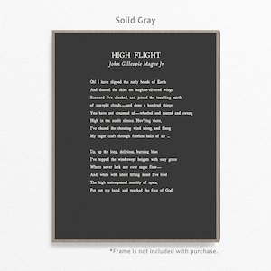 High Flight Poem by Fighter Pilot John Gillespie Magee Jr. Ready-to ...
