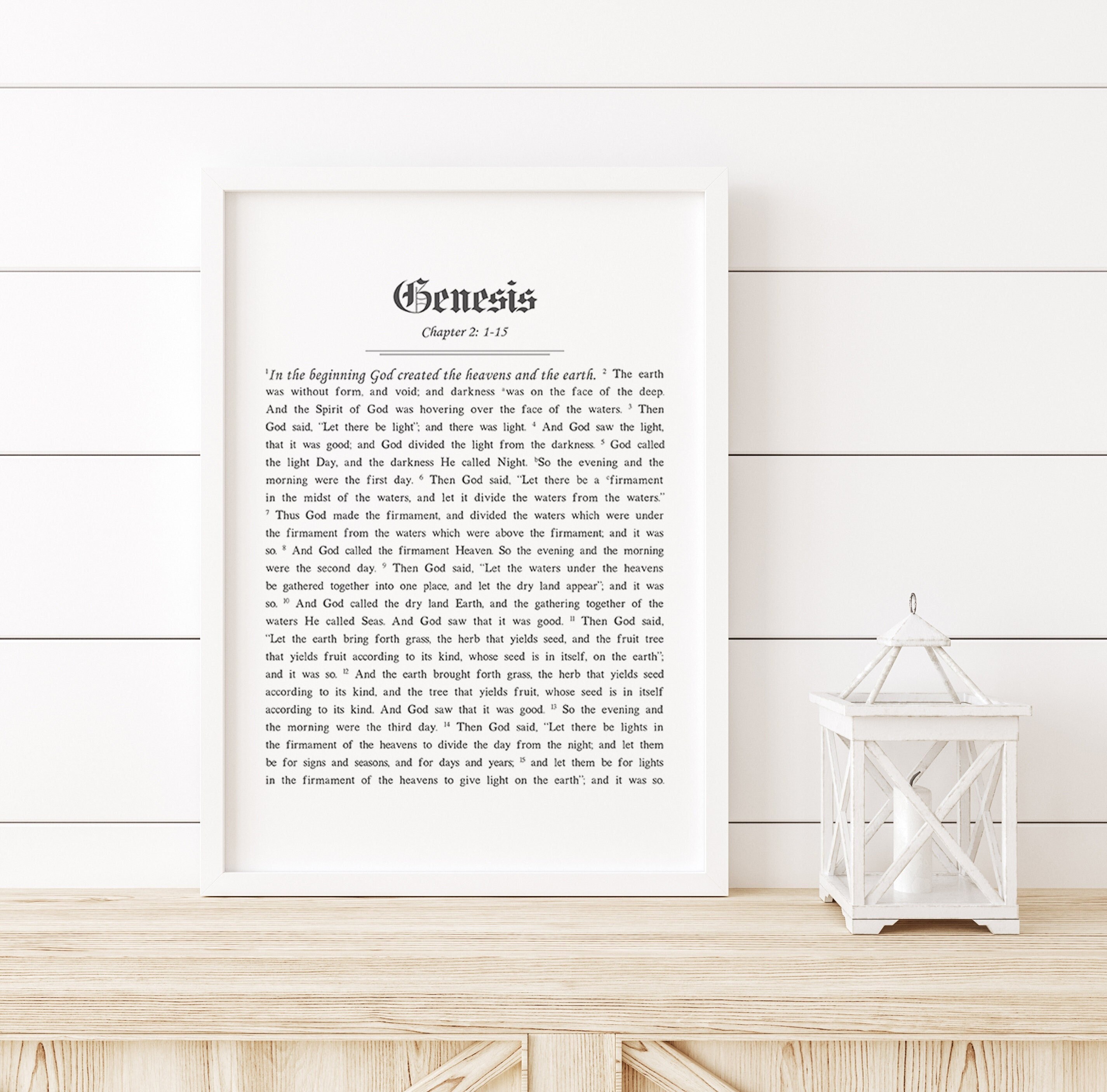 Genesis Chapter 1 Bible Story of Creation Ready-to-frame Art | Etsy