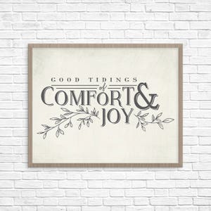 Good Tidings of Comfort and Joy, Art Print, Poster, Christmas Decor ...