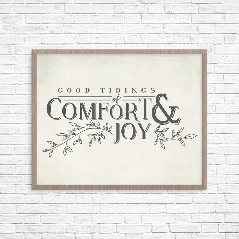Good Tidings of Comfort and Joy, Art Print, Poster, Christmas Decor ...