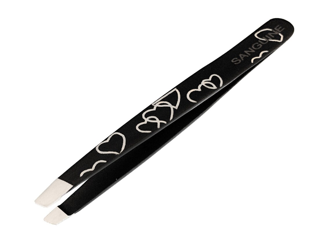Heart Print Slant Tip Tweezers: Stainless Steel Hair Removal - Etsy
