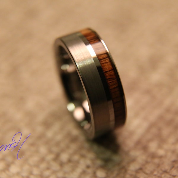 Wood Inlay Ring - Etsy