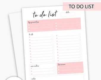 To Do List Printable Modern Minimalism | Daily Planner, Task List ...