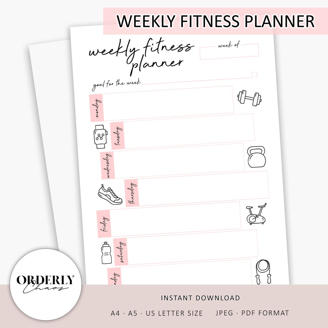 Weekly Fitness Planner Printable | Weekly Workout Planner, Fitness ...