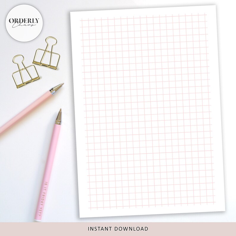 Blank Notes Grid Paper Printable Square Grid Lined Paper | Etsy